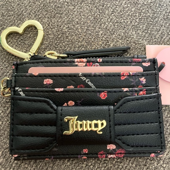 Juicy Couture | Bags | Nwt Juicy Couture Ditzy Rose Black Bow Card Case | Poshmark